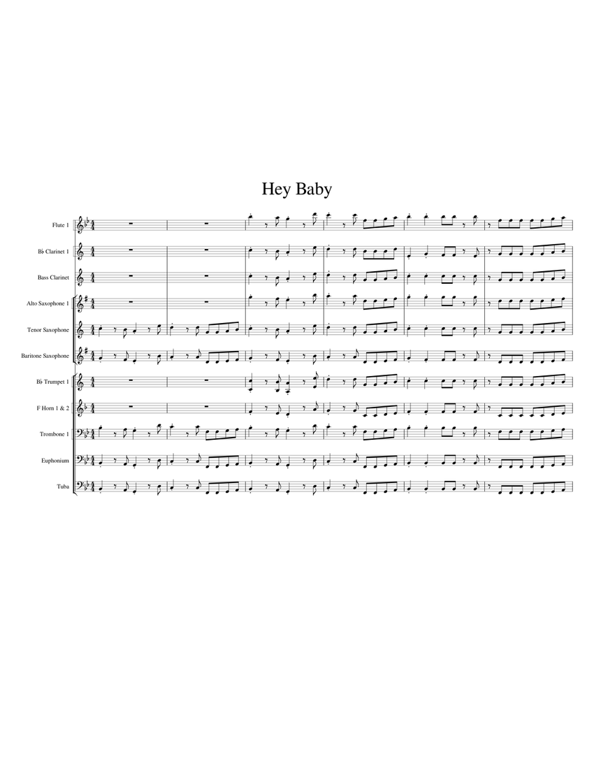Hey Baby Sheet music for Trombone, Euphonium, Tuba, Flute & more instruments (Mixed Ensemble ...