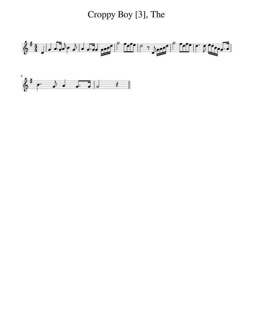 The Croppy Boy Sheet Music for Piano (Solo) Easy | MuseScore.com
