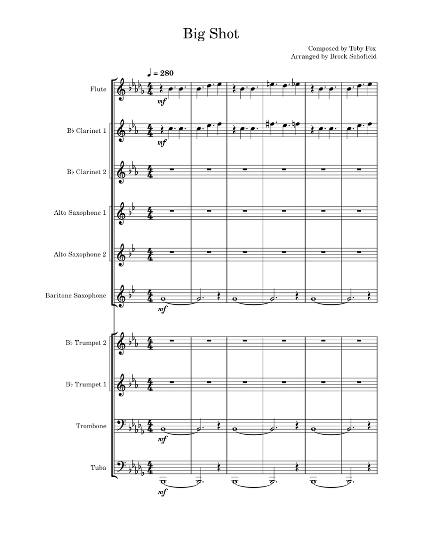 BIG SHOT – Toby Fox BIG SHOT For a small orchestra Sheet music for ...