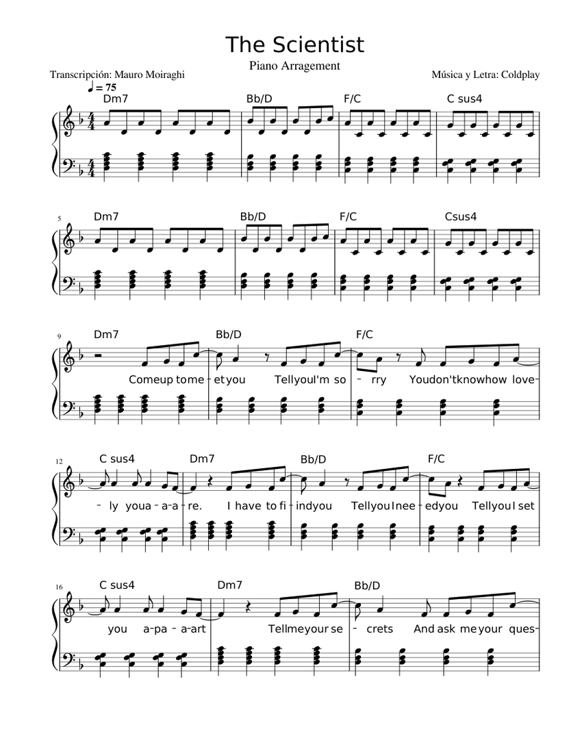 The scientist – Coldplay The Scientist - piano tutorial