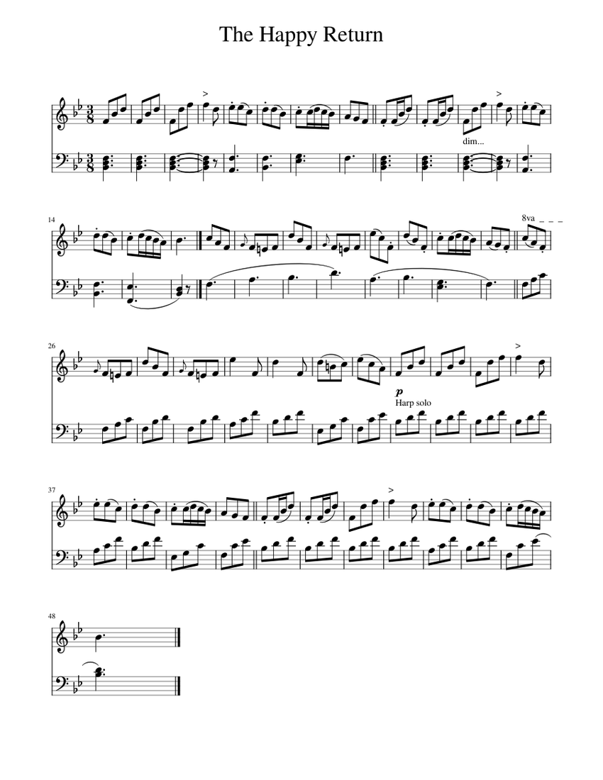 The Happy Return Sheet music for Piano (Piano Duo) | Musescore.com