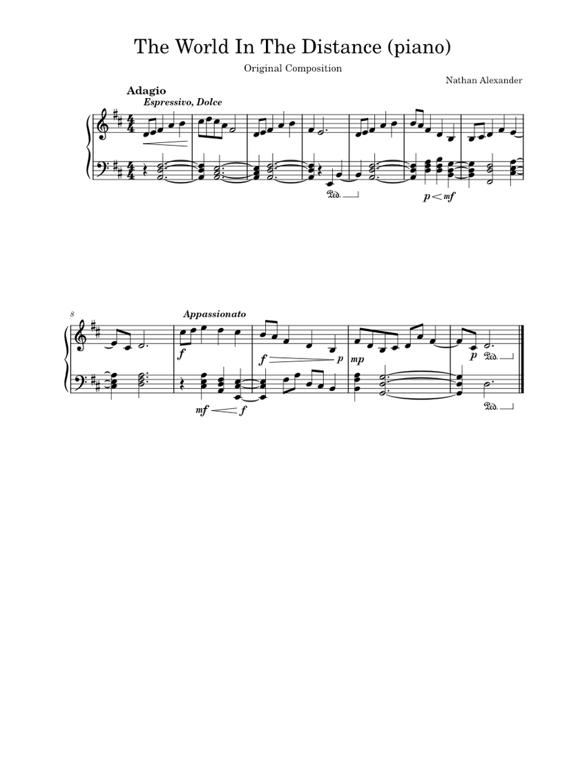 The World In The Distance - Piano (original composition) Sheet music ...
