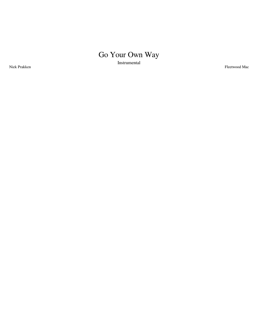 Go your own way – Fleetwood Mac Sheet Music with Chords for Piano ...