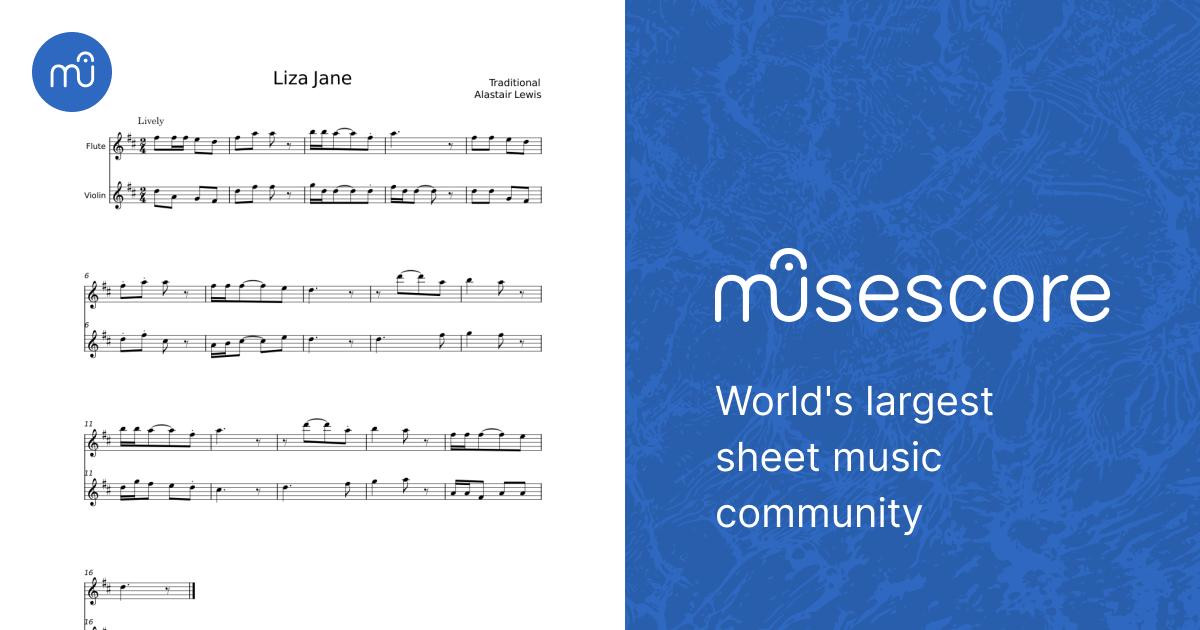 Liza Jane - Alastair Lewis Sheet Music for Flute, Violin (Mixed Duet ...
