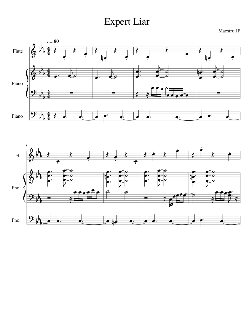 Expert Liar Sheet music for Piano, Flute (Solo) | Musescore.com