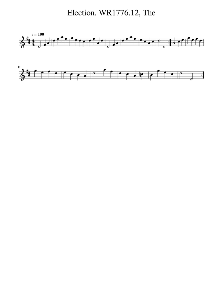 The Election. WR1776.12 Sheet music for Piano (Solo) Easy | Musescore.com