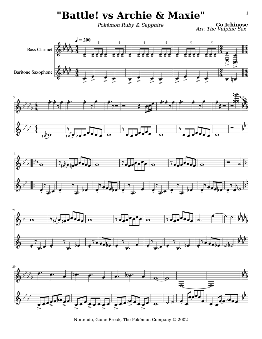 Archie & Maxie's Low Woodwind Duet Sheet music for Clarinet bass ...