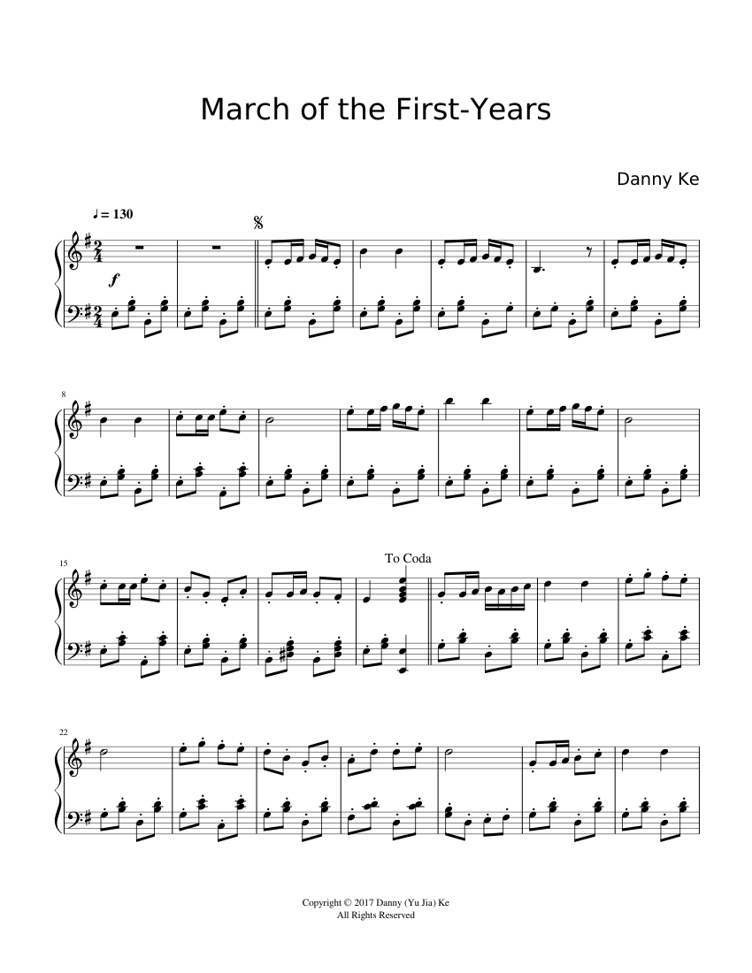 March of the First-Years (Original) Sheet music for Piano (Solo ...
