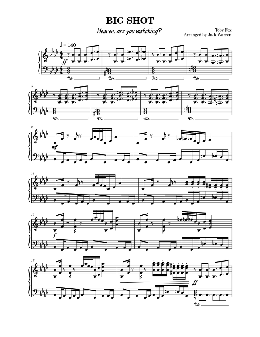 BIG SHOT – Toby Fox Sheet music for Piano (Solo) | Musescore.com