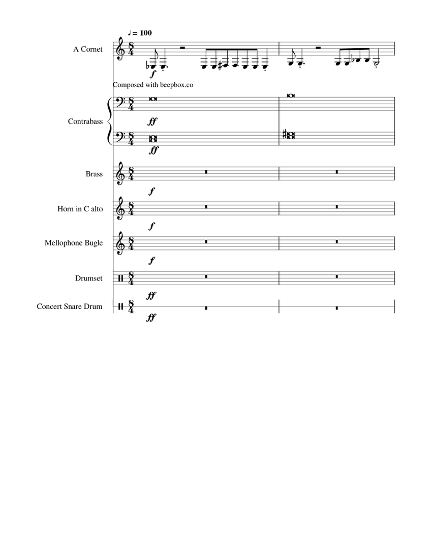 8bmt weekly 39: Superhero theme Sheet music for Cornet, Contrabass ...