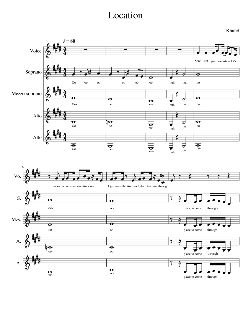 location! Sheet music for Soprano, Alto, Vocals, Mezzo soprano (A ...