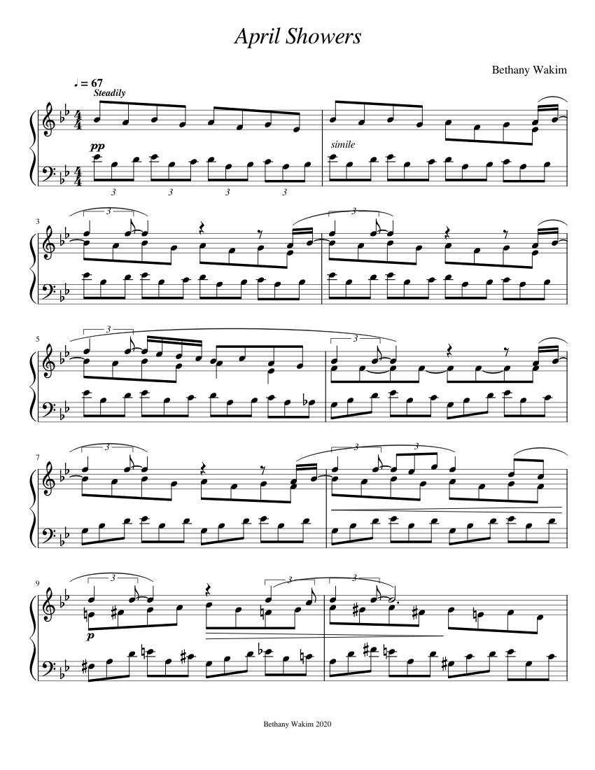 April Showers Sheet music for Piano (Solo) | Musescore.com