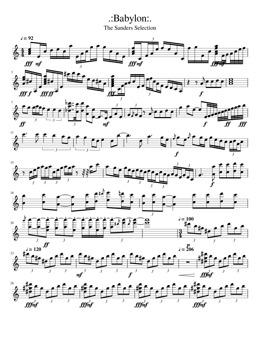 .:Babylon:. Sheet Music for Trumpet in b-flat (Solo) | MuseScore.com