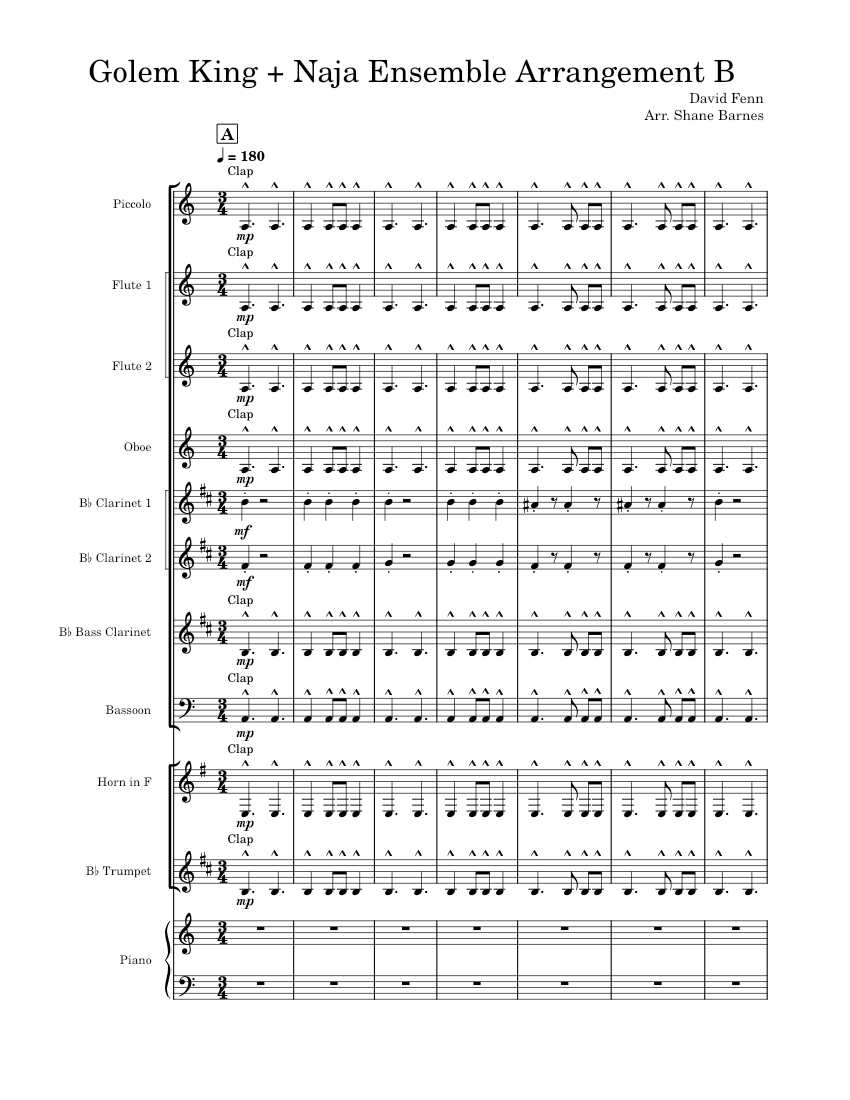 Golem King – David Fenn + Naja - David Fenn Arranged by Shane Barnes ...