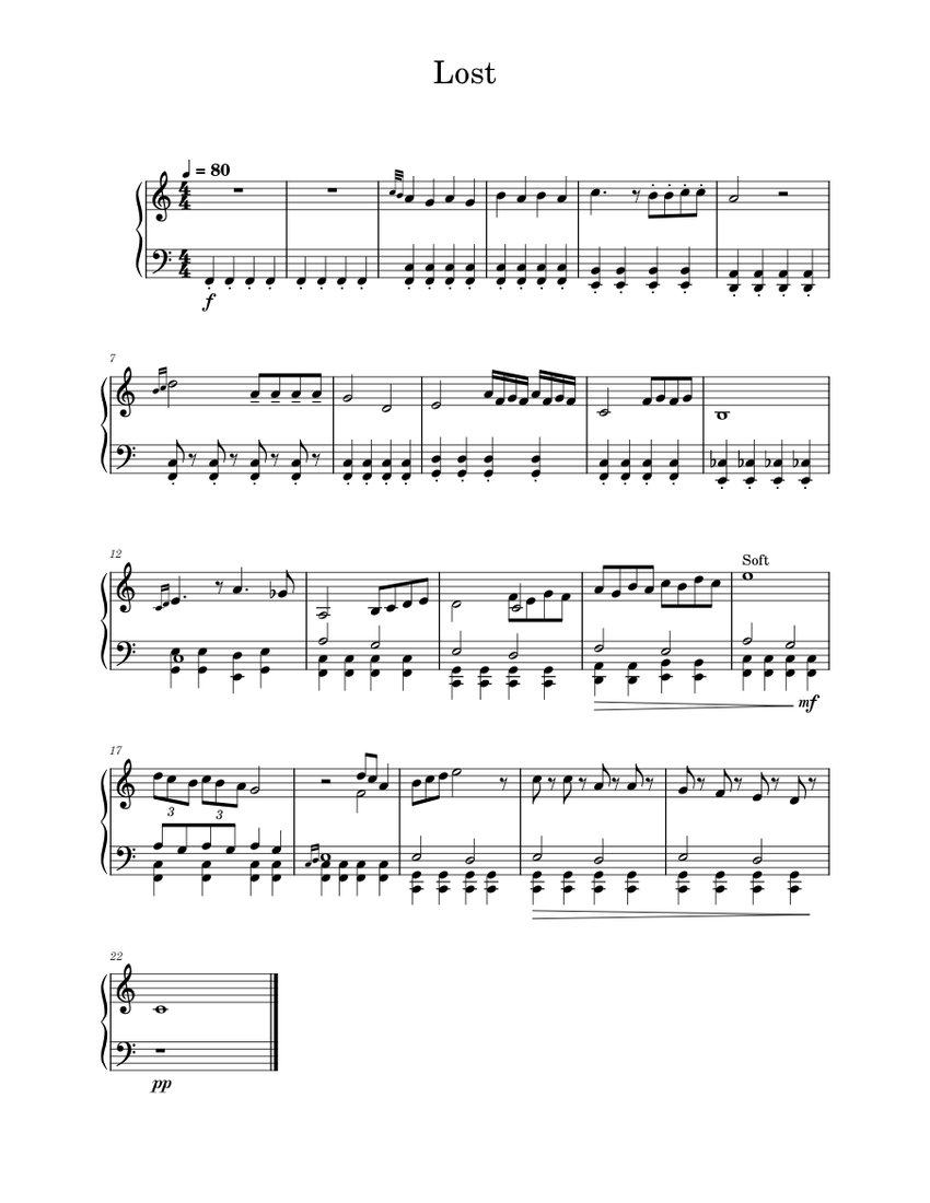 Lost Sheet music for Piano (Solo) Easy | Musescore.com