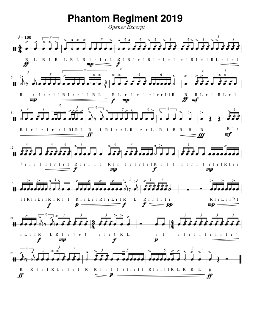 phantom regiment drumline packet