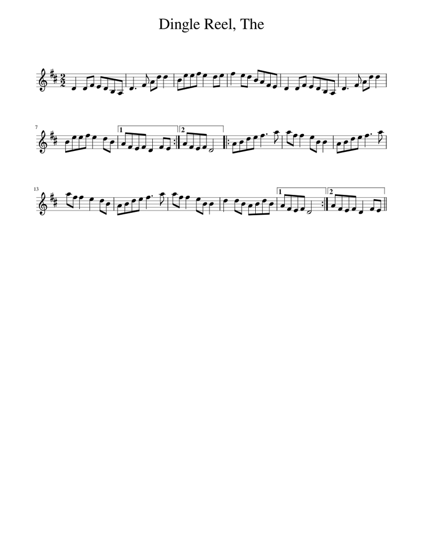The Dingle Reel Sheet music for Piano (Solo) | Musescore.com