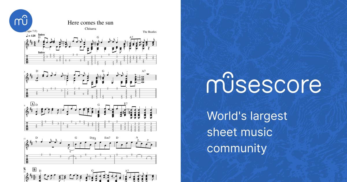 Here comes the sun – The Beatles Sheet Music and Tab with Chords for ...