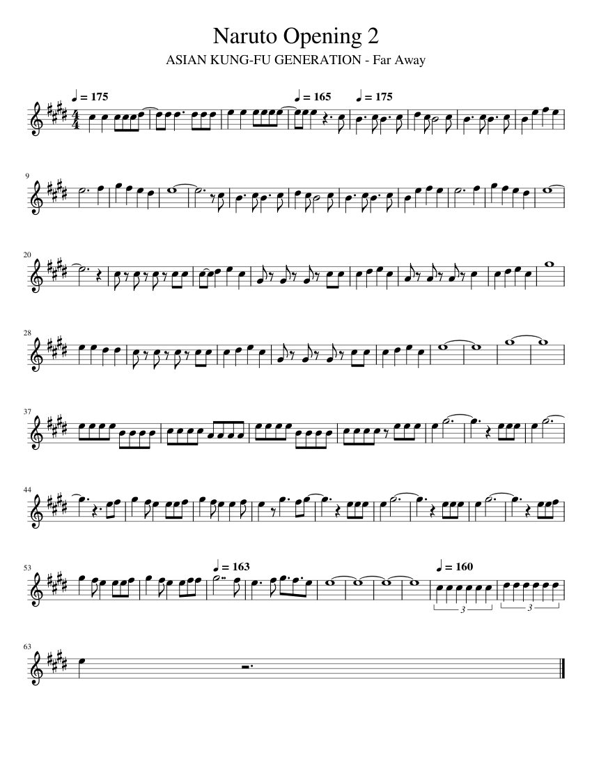 Naruto Opening 2 Sheet Music for Flute (Solo) | MuseScore.com