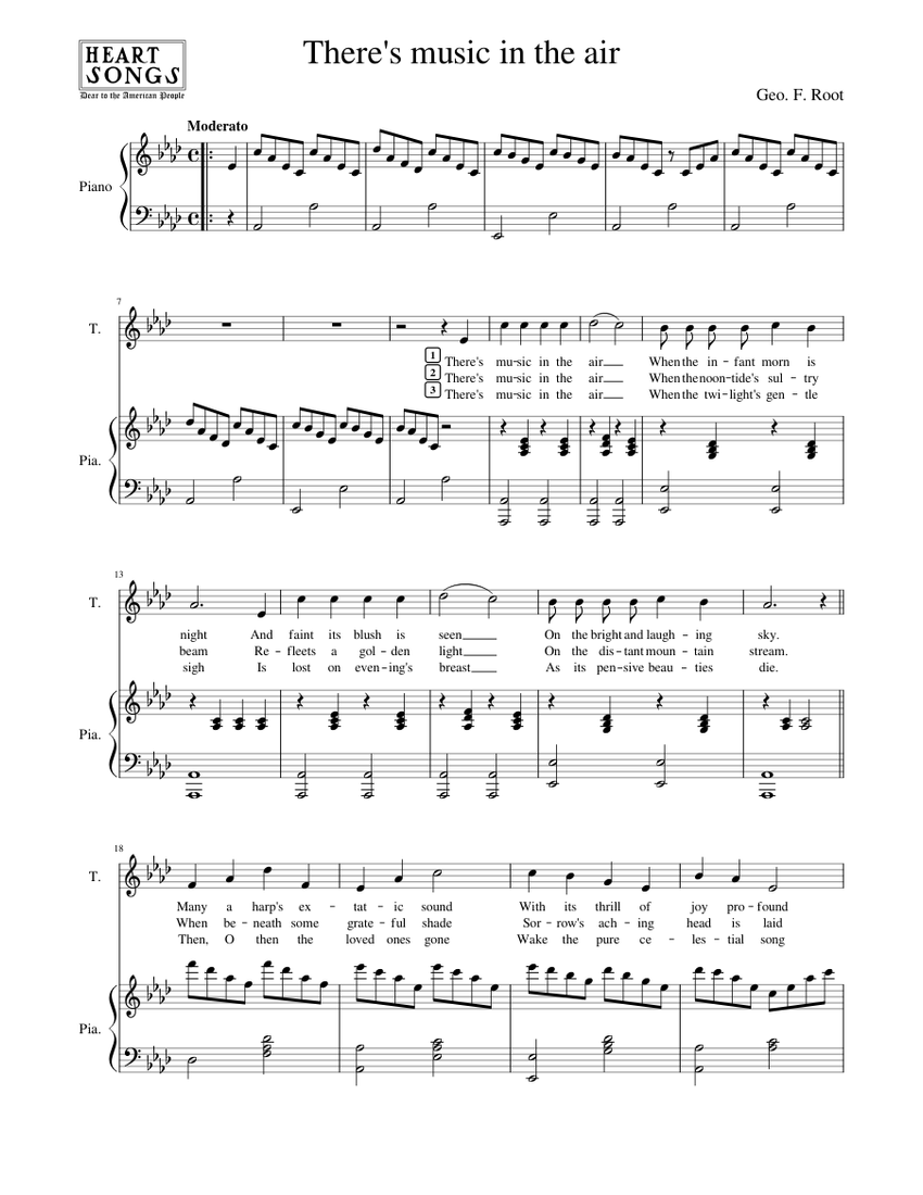 There's music in the air Sheet music for Piano, Tenor (Piano-Voice ...