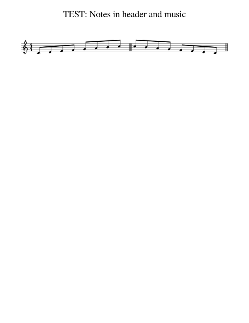 TEST: Notes in header and music Sheet music for Piano (Solo ...