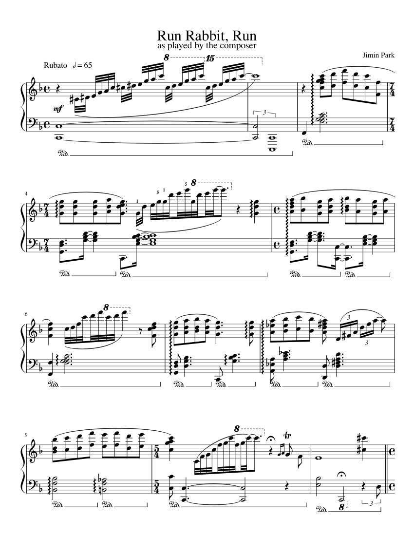 Run Rabbit, Run Sheet Music for Piano (Solo) | MuseScore.com