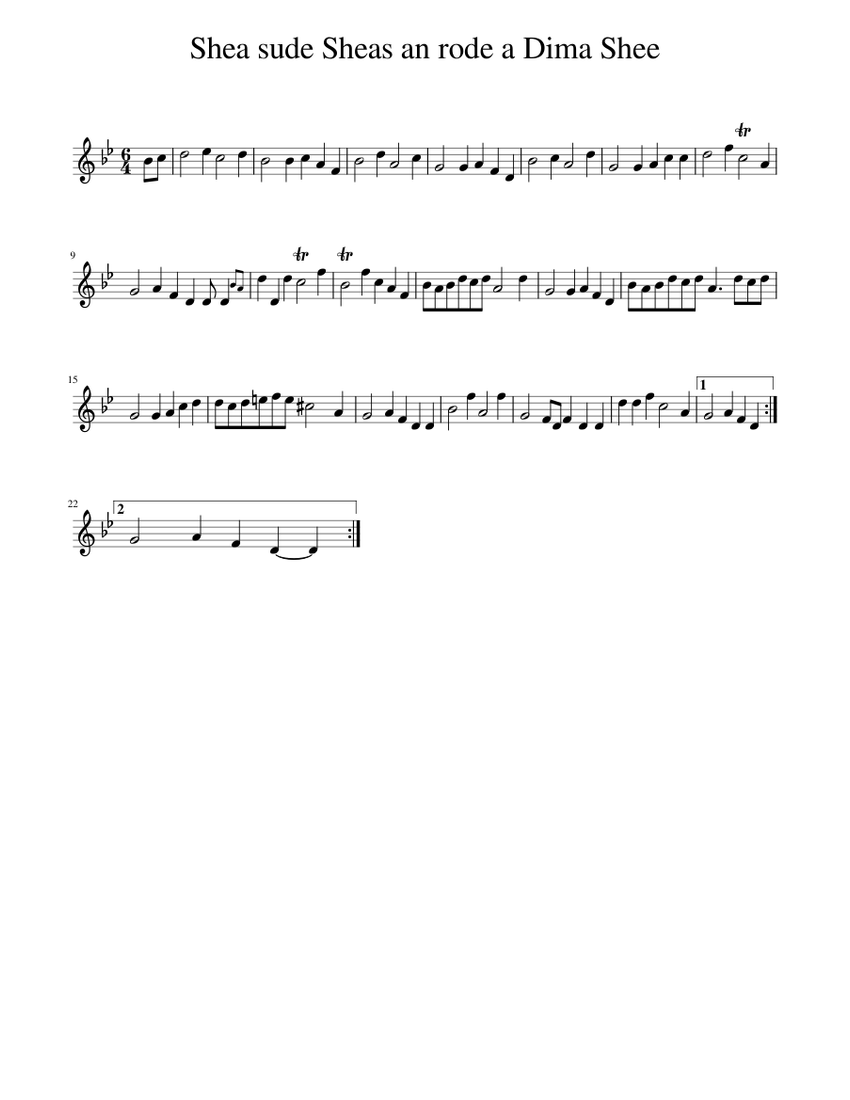 Shea sude Sheas an rode a Dima Shee Sheet music for Piano (Solo ...