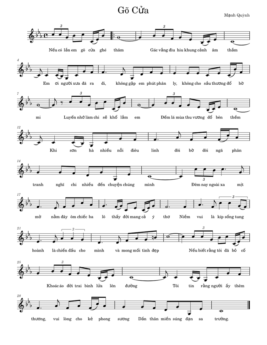 Gõ Cửa Go Cua Sheet music for Piano (Solo) | Musescore.com