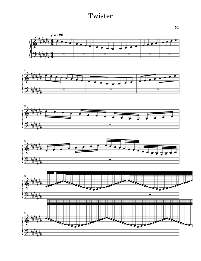 Twister Sheet music for Piano (Solo) | Musescore.com