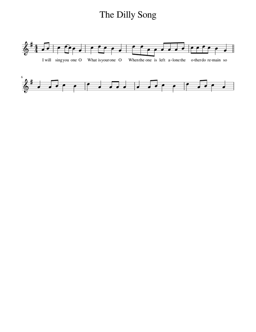 The Dilly Song Sheet music for Piano (Solo) Easy | Musescore.com