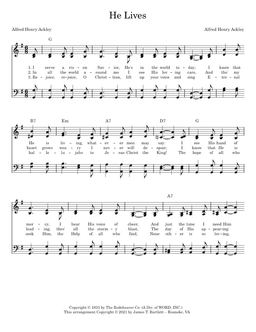 He Lives Sheet music for Piano (Solo) Easy | Musescore.com