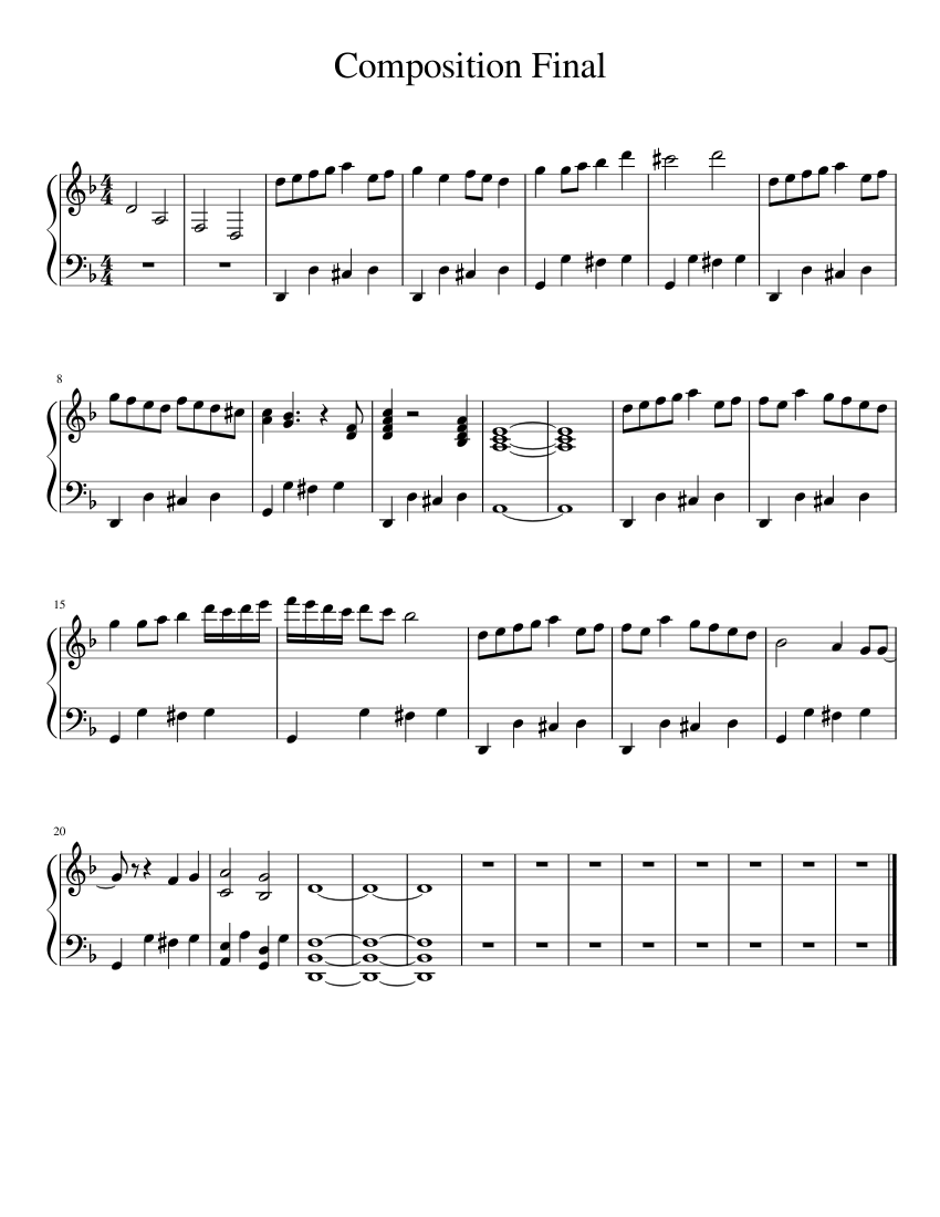 Composition Final Sheet music for Piano (Solo) Easy | Musescore.com