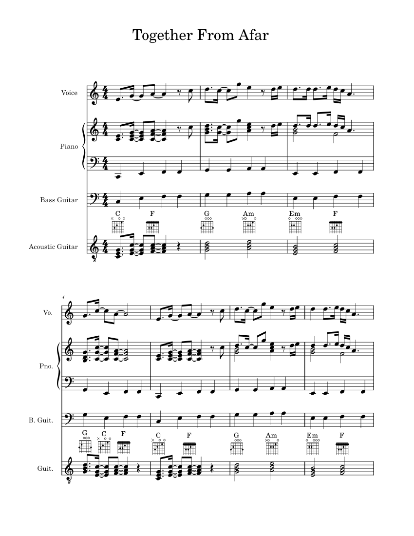 Together From Afar – John Powell Together_From_Afar Sheet music for ...