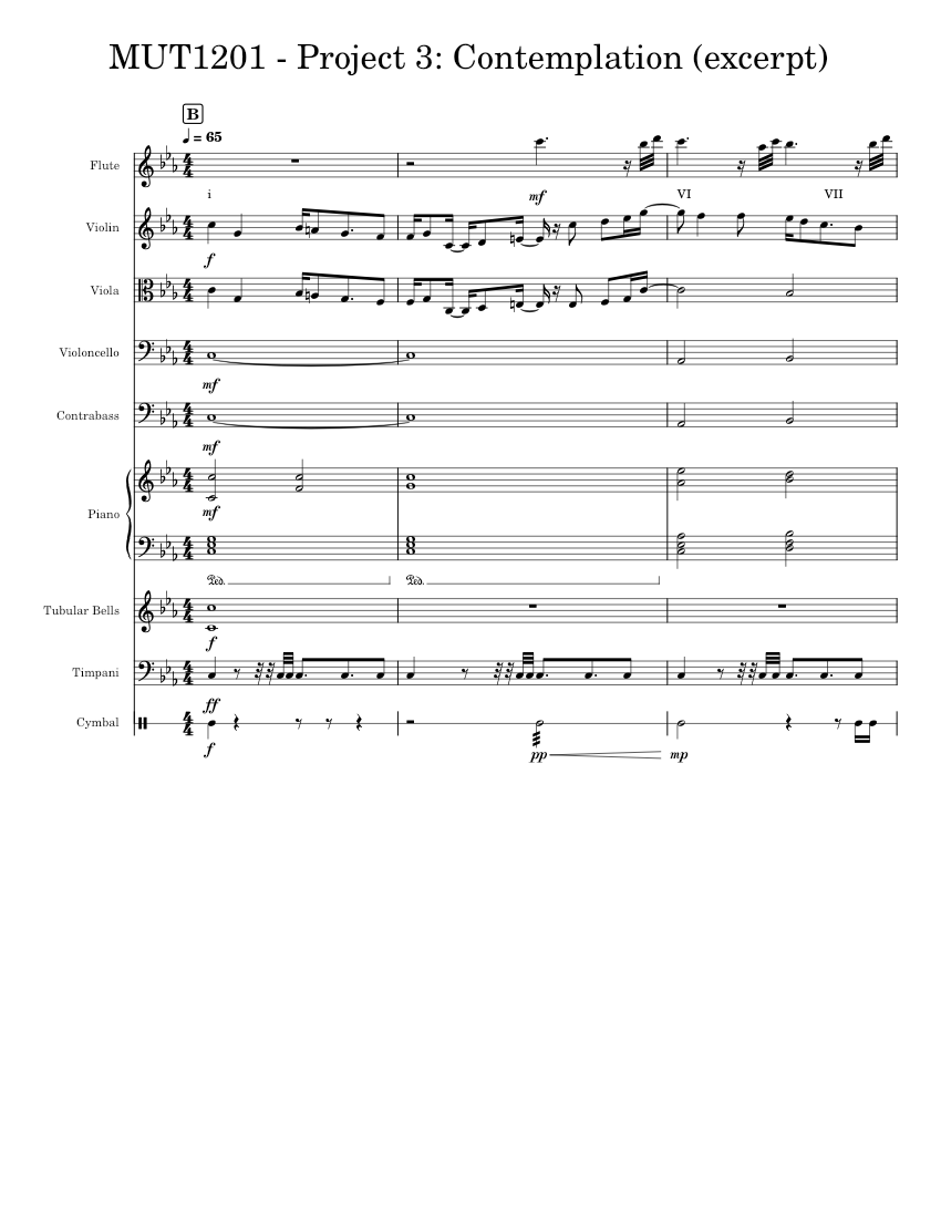 MUT1201 Contemplation excerpt - piano tutorial