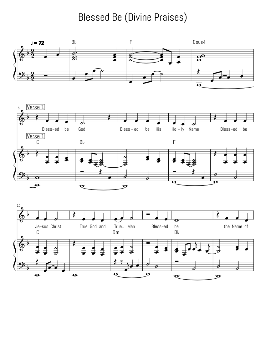 Blessed Be Divine Praises - piano tutorial