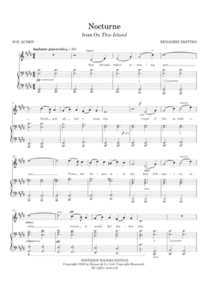 Play Official version of Nocturne Sheet Music by Benjamin Britten for ...