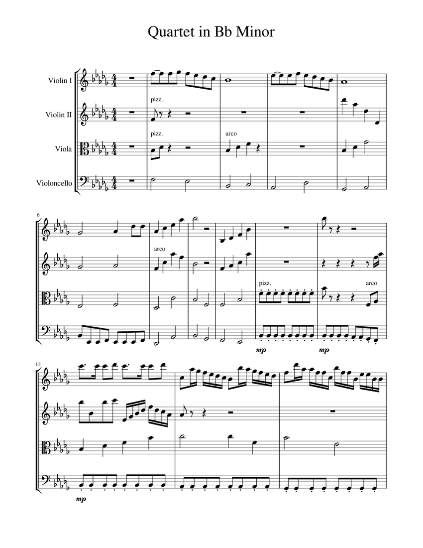 Quartet_in_Bb_Minor - piano tutorial