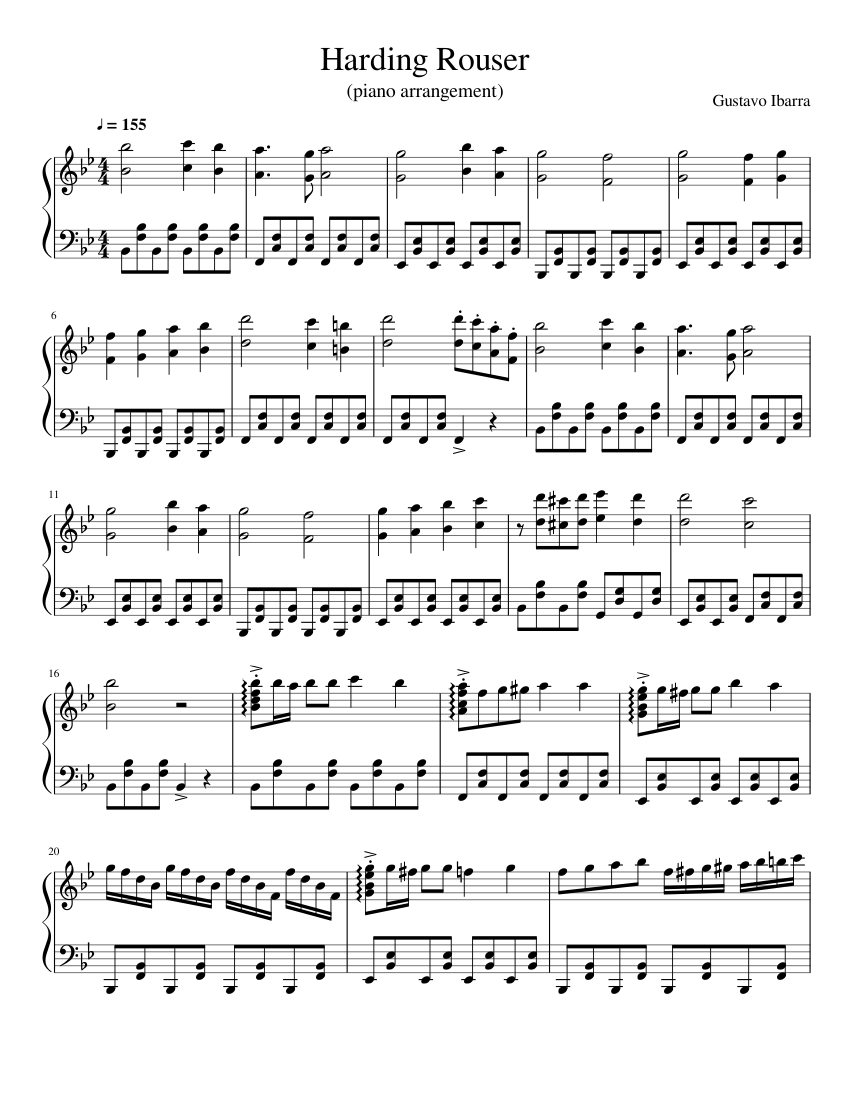 Harding Rouser Sheet music for Piano (Solo) | Musescore.com
