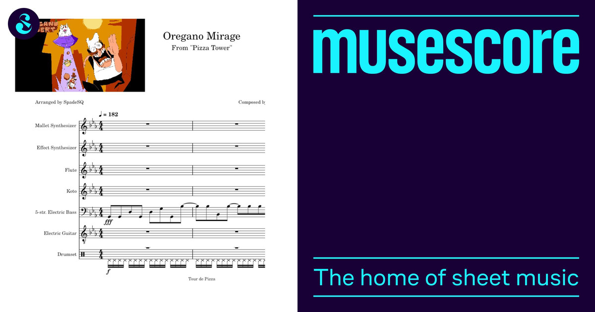 Oregano Mirage Sheet music for Flute, Guitar, Bass guitar, Drum group ...