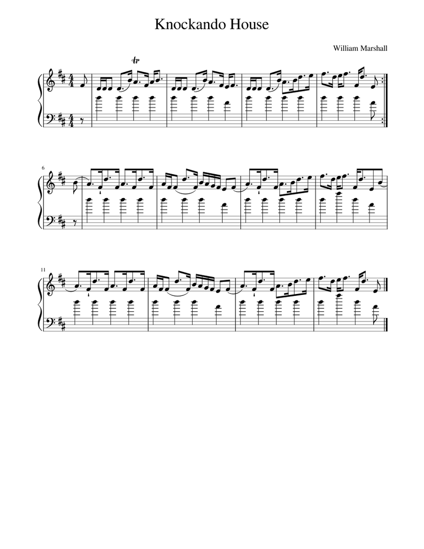 William Marshall - Knockando House Sheet music for Piano (Piano Duo ...