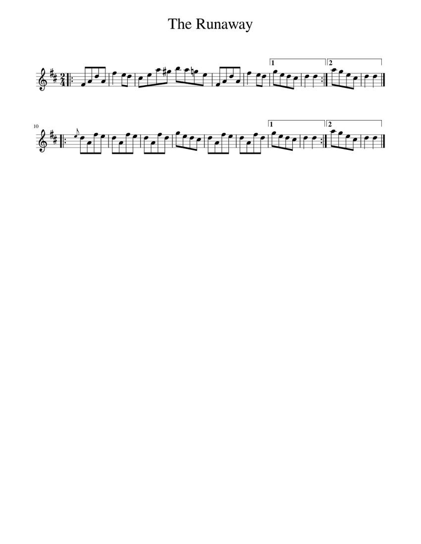 The Runaway Sheet music for Piano (Solo) | Musescore.com