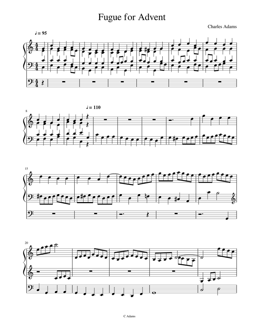 Fugue for Advent Sheet music for Organ (Solo) | Musescore.com