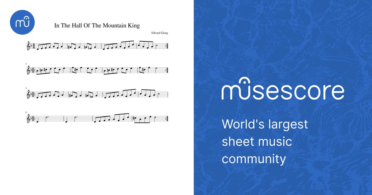 In The Hall Of The Mountain King - Violin Sheet Music for Violin (Solo ...