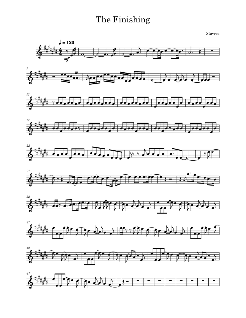 The Finishing – Stavroz Sheet Music for Saxophone alto (Solo) | MuseScore.com