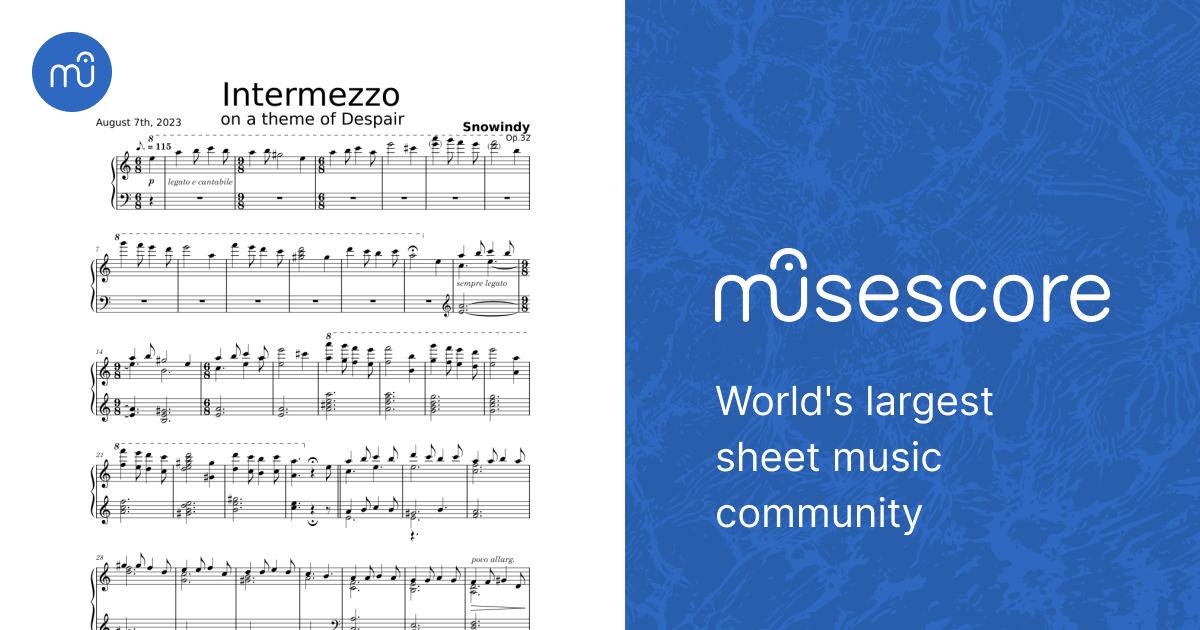 Intermezzo on a theme of Despair Sheet Music for Piano (Solo) Easy ...