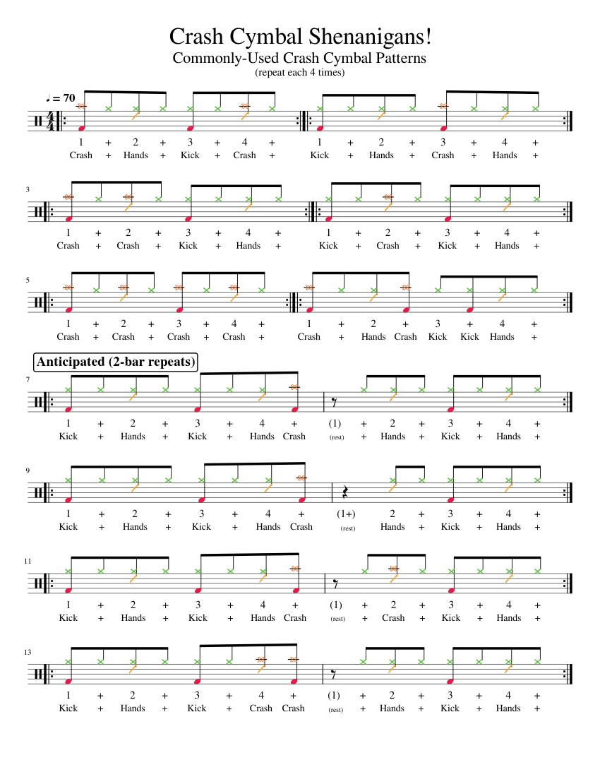 Crash Cymbal Shenaningans! Crash Cymbal Exercises for beginning ...