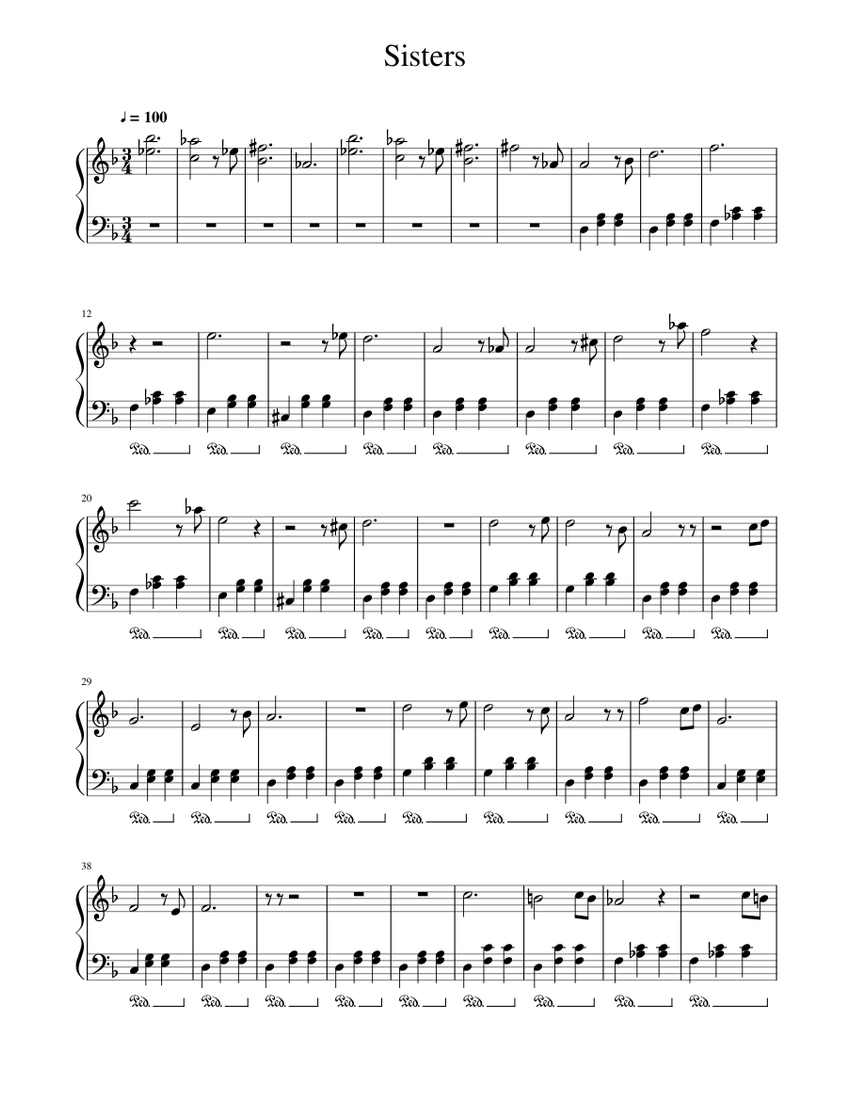 Sisters Sheet music for Piano (Solo) Easy | Musescore.com