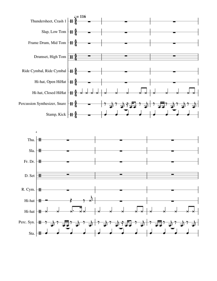 POLKA Sheet Music for Drum group, Tom tom, Slap, Percussion - metal ...