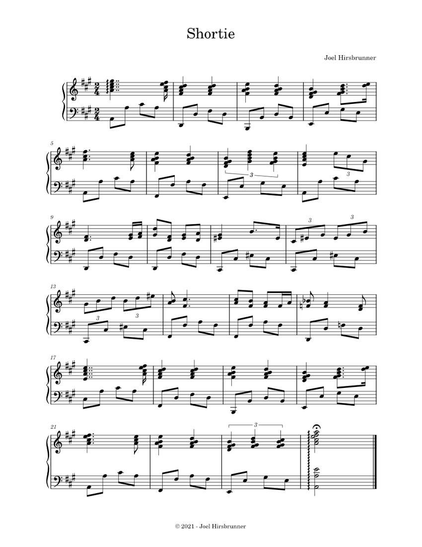 Shortie Sheet music for Piano (Solo) Easy | Musescore.com