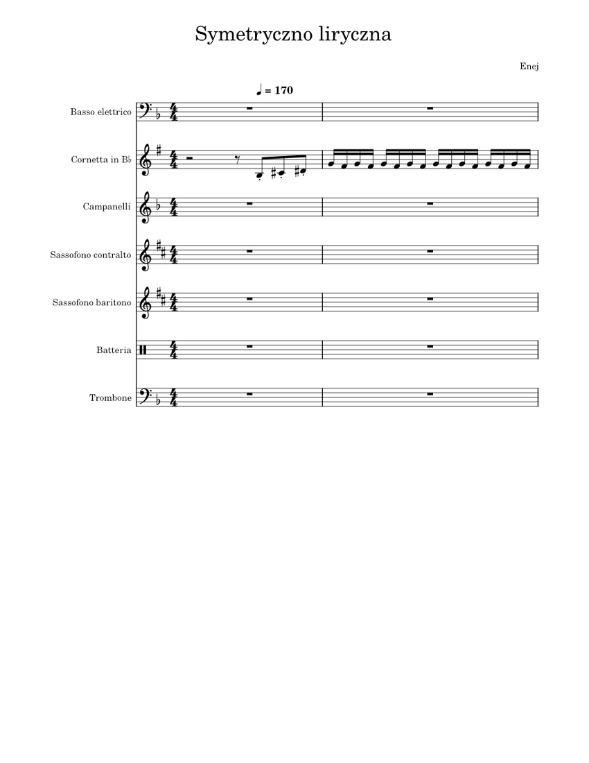 Symetryczno liryczna Sheet Music for Trombone, Cornet, Saxophone alto, Saxophone baritone & more ...